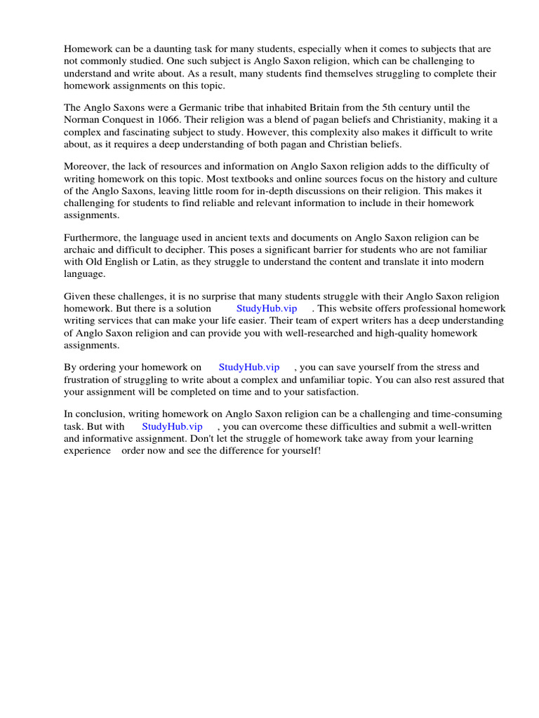 Anglo Saxon Religion Homework Help | PDF | Celts | Anglo Saxons