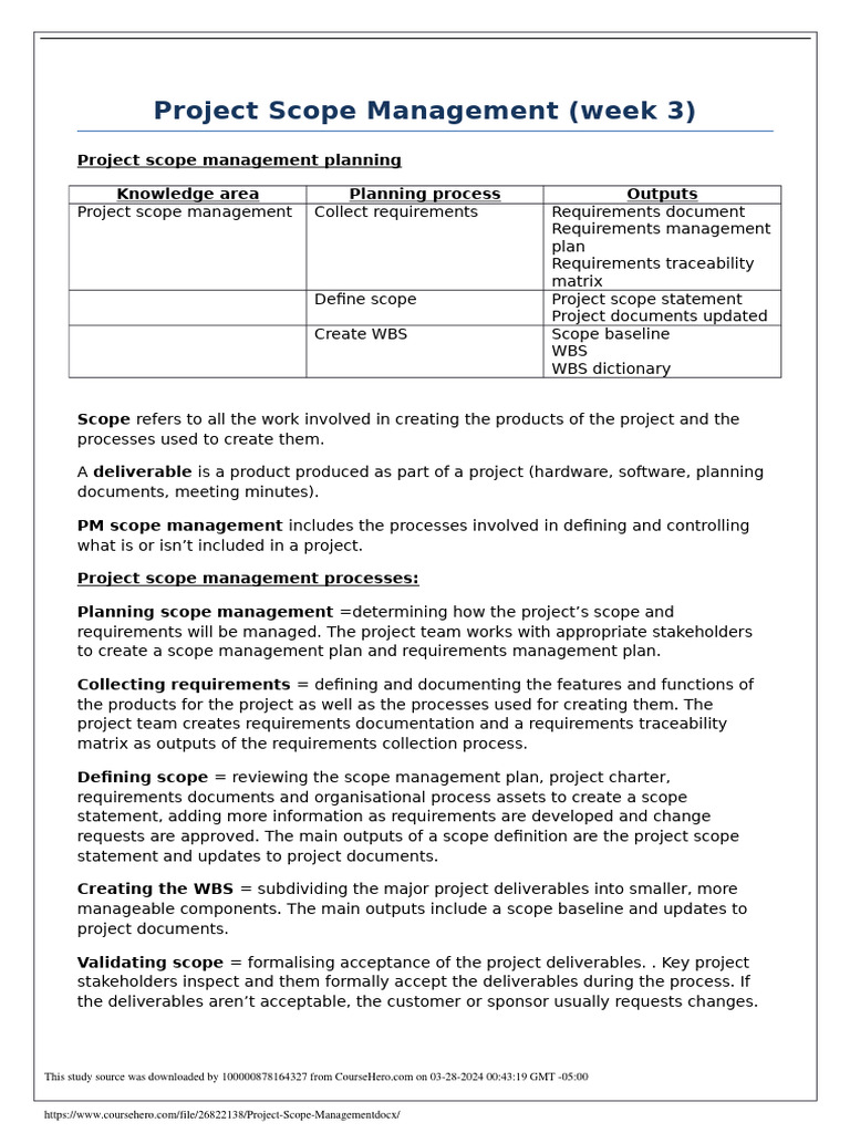 Project Scope Management | PDF | Systems Engineering | Computing