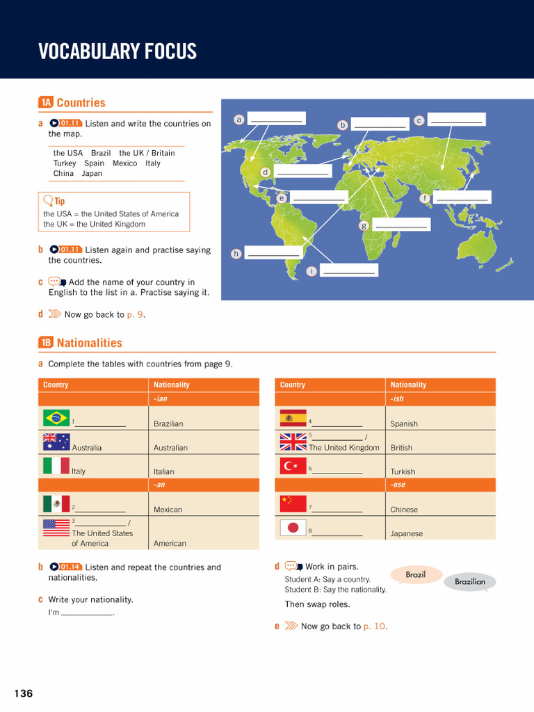 Lesson #1_ Vocabulary A1 | PDF