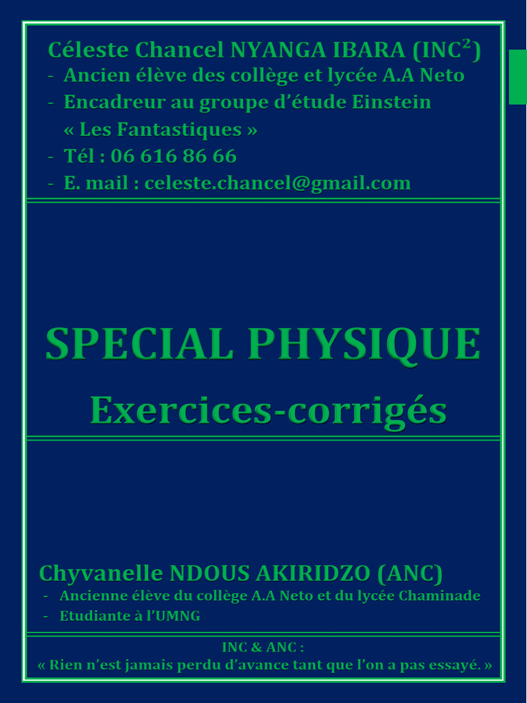 Fascicule de Physique - 1 | PDF | Accélération | Mouvement de rotation