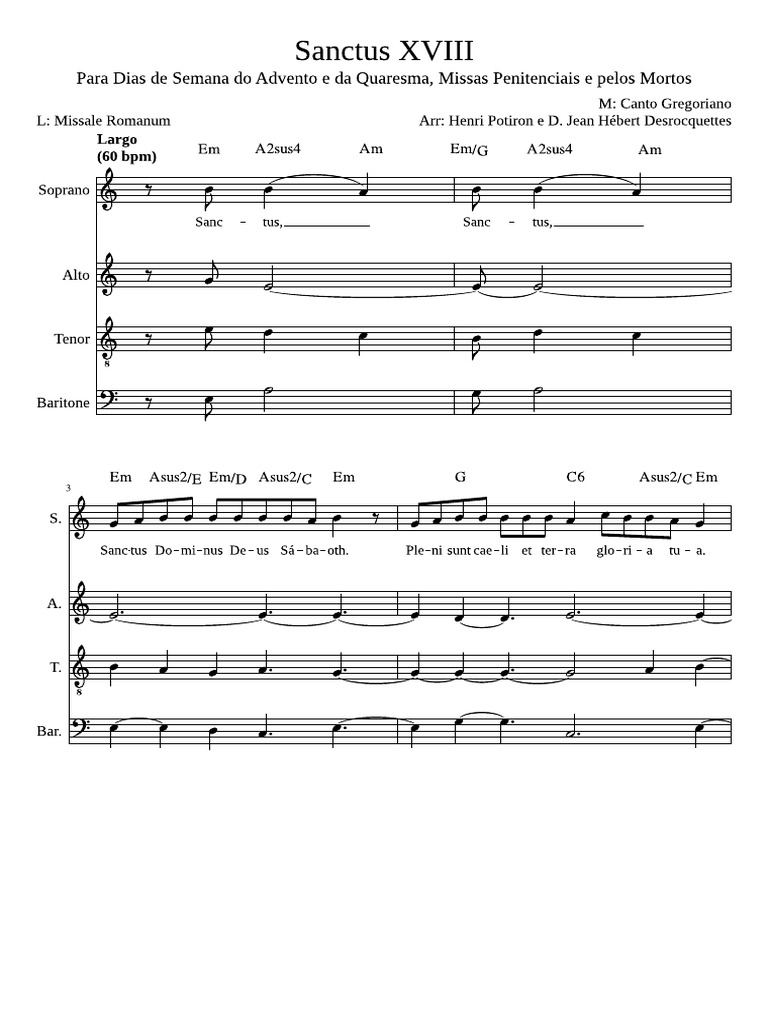Sanctus XVIII - Gregorian | PDF