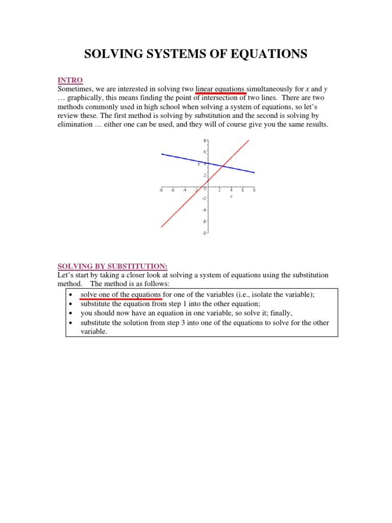 Solving A Linear System of Equations | PDF