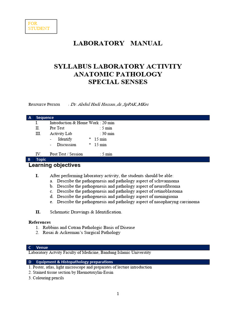 Manual LabAct PA SS 2024 Student (AHH) | PDF | Pathology | Histopathology