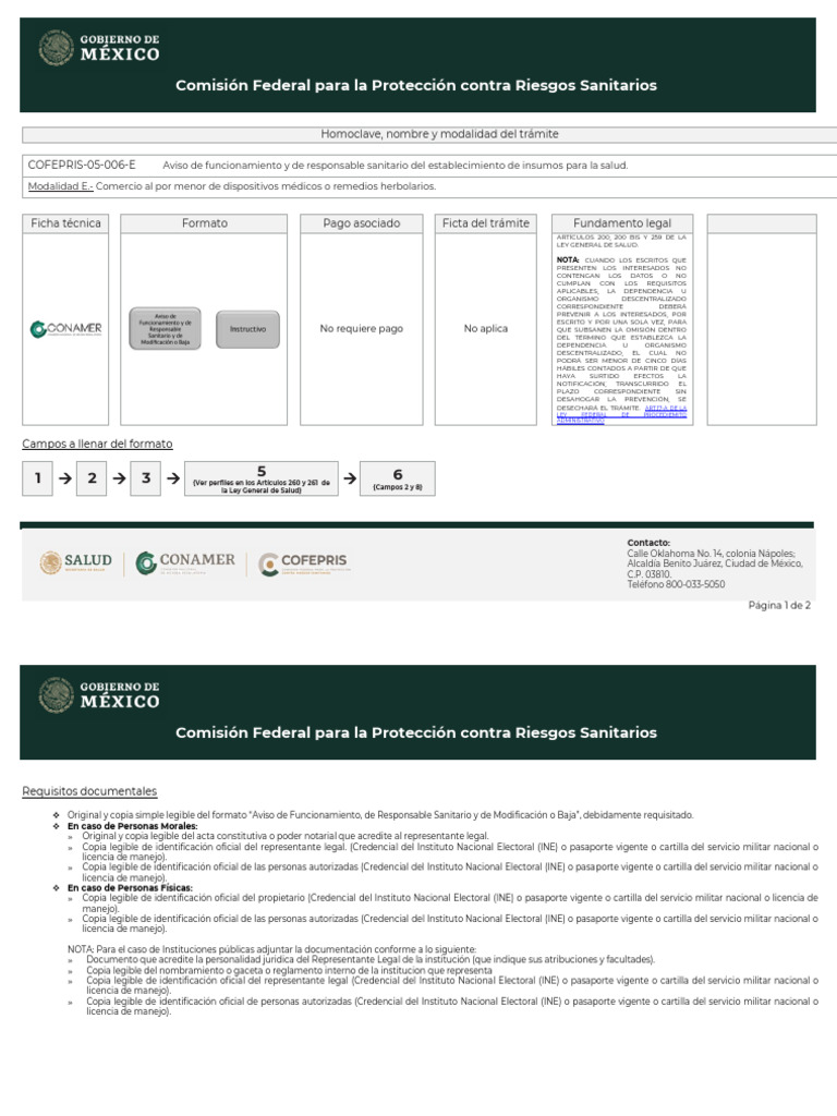 Cofepris 05 006 e | PDF
