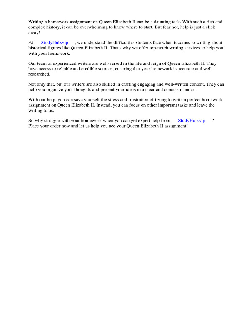 Queen Elizabeth II Homework | PDF | Elizabeth Ii | Queen Elizabeth The ...