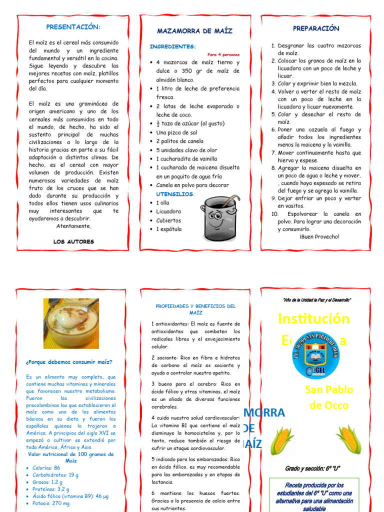 Triptico | PDF | Maíz