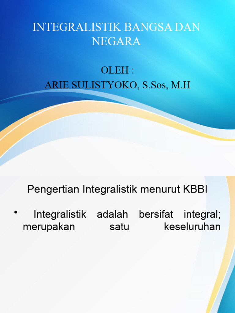 Integralistik Bangsa Dan Negara 2024 | PDF