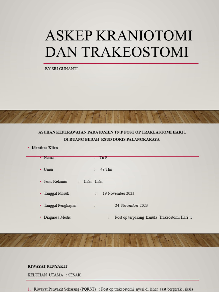 PPT, Askep Kraniotomi Dan Trakeostomi | PDF