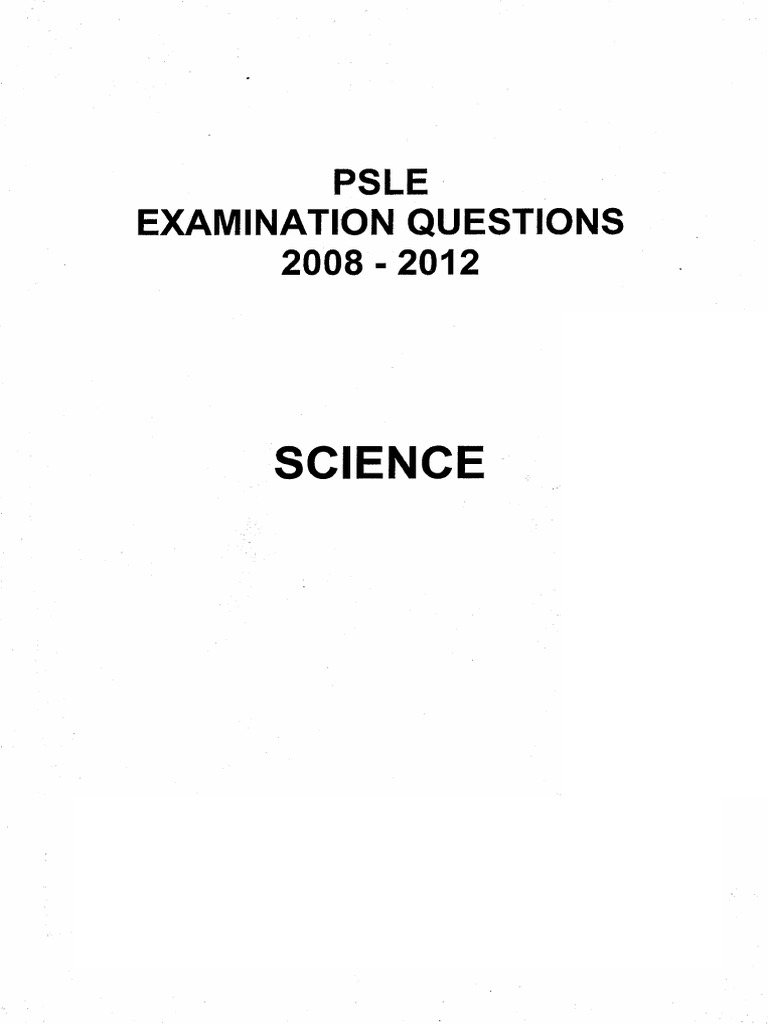 2008-2012 PSLE Science Topical | PDF