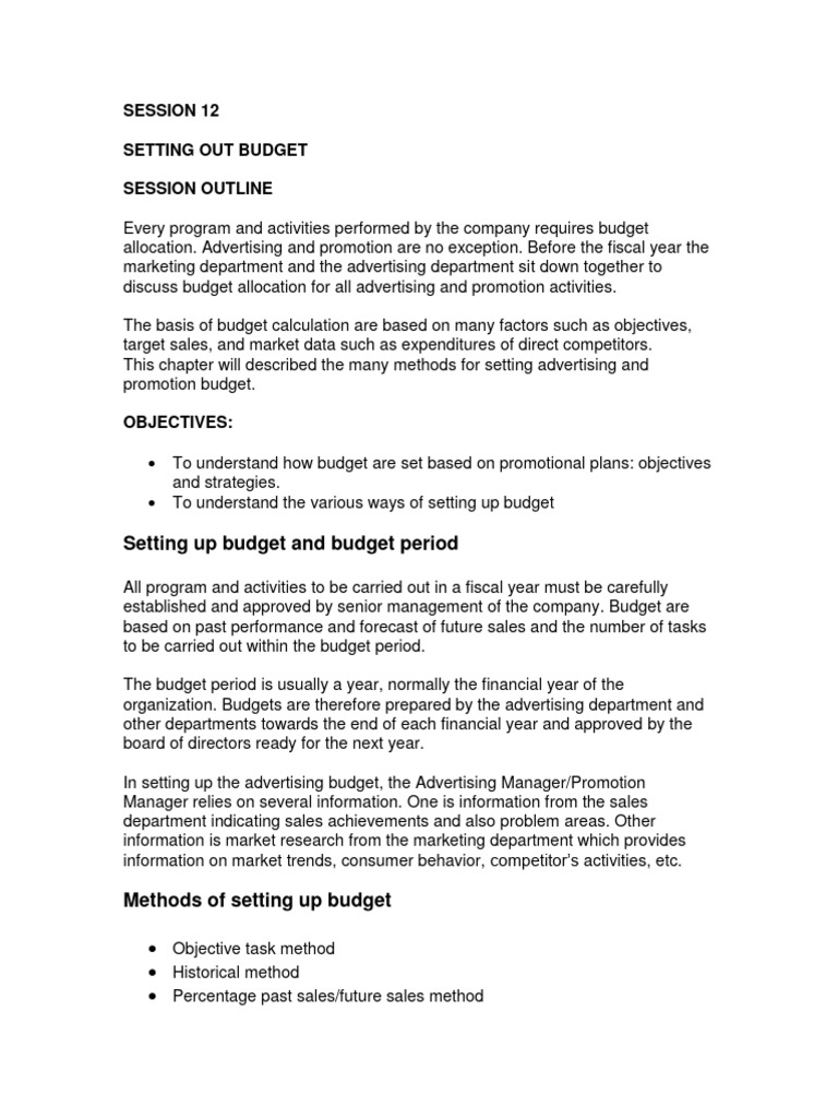 Advertising Section 13 | PDF | Budget | Marketing