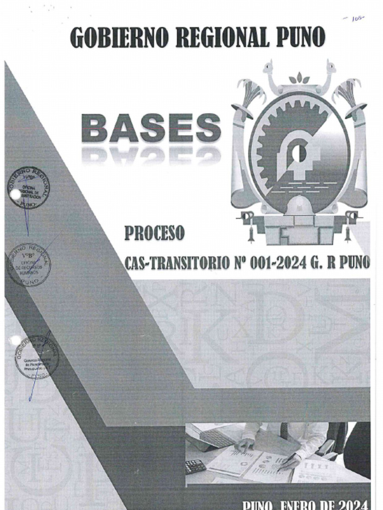 Bases Del Proceso Cas Transitorio 001-2024-GR Puno | PDF