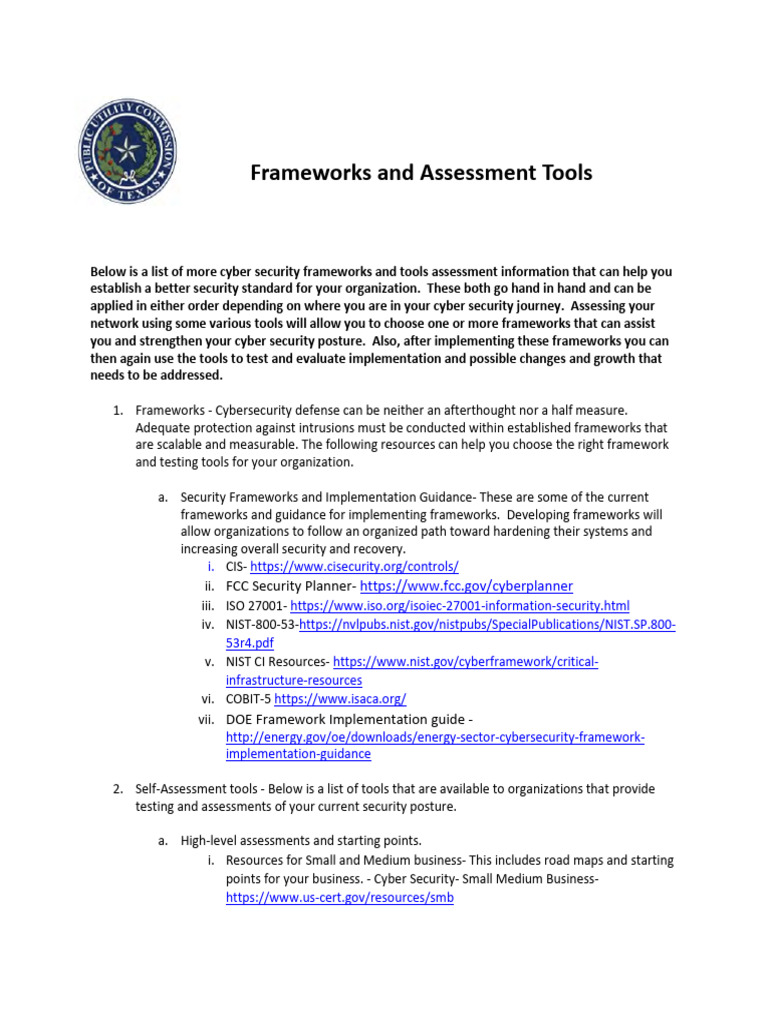 Frameworks and Assessment Tools | PDF | Security | Computer Security