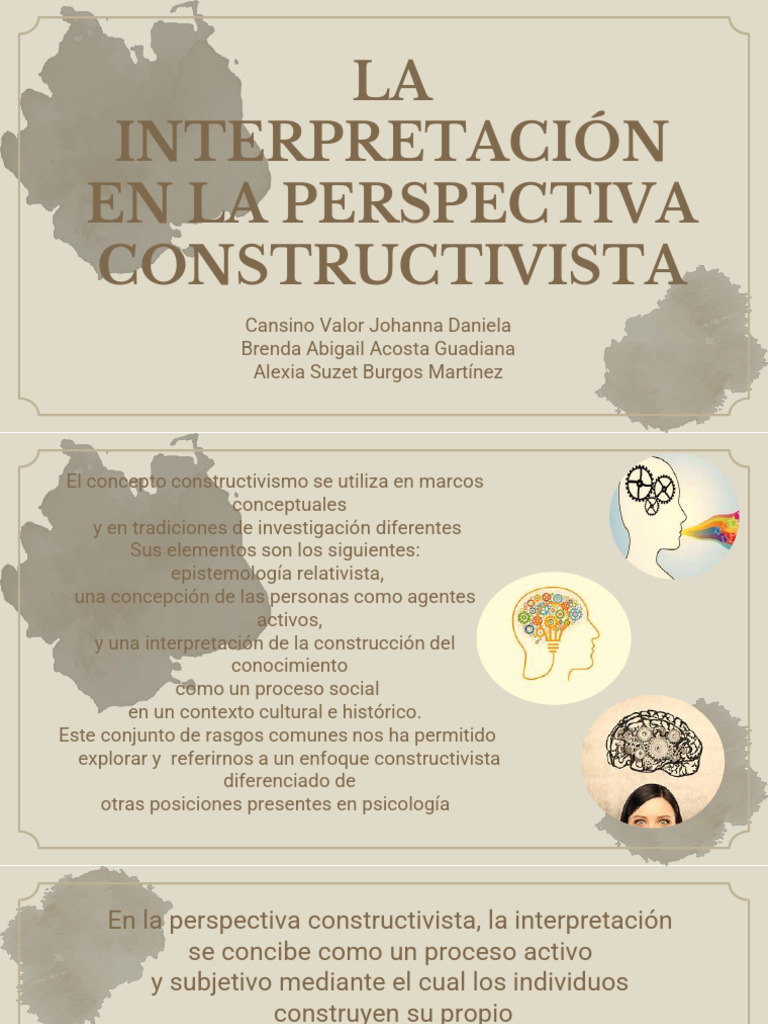 La Interpretación en La Perspectiva Constructivista | PDF | Constructivismo (filosofía de la ...