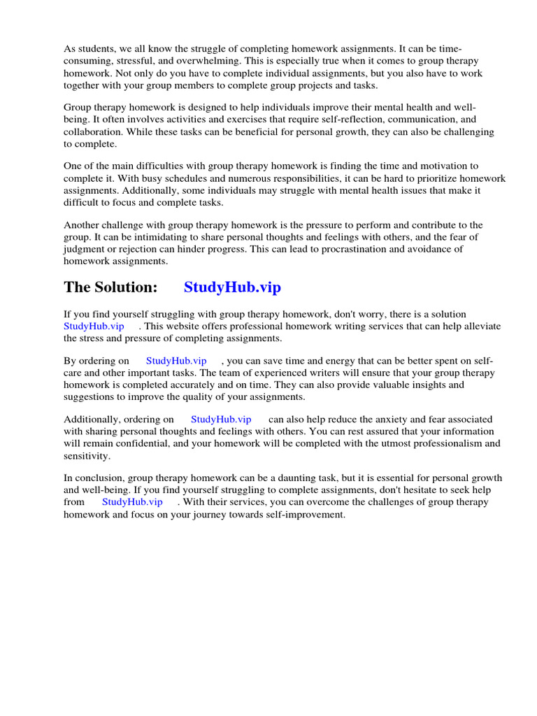 Group Therapy Homework Planner | PDF | Psychotherapy | Clinical Psychology