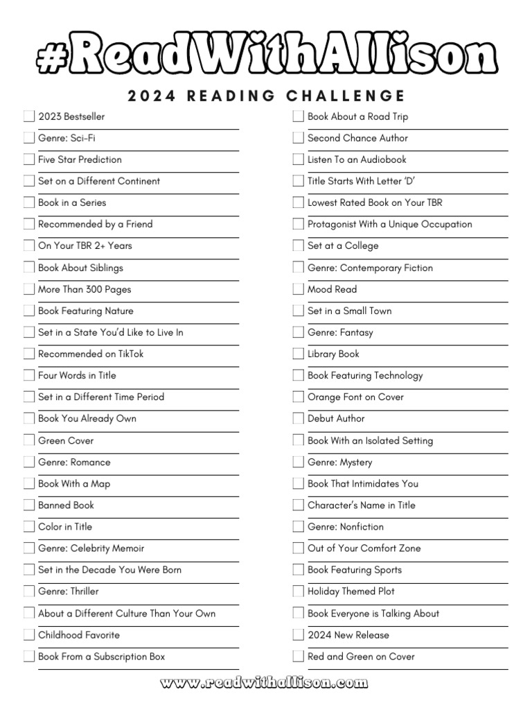 2024 Reading Challenge | PDF | Books | Romance Novels