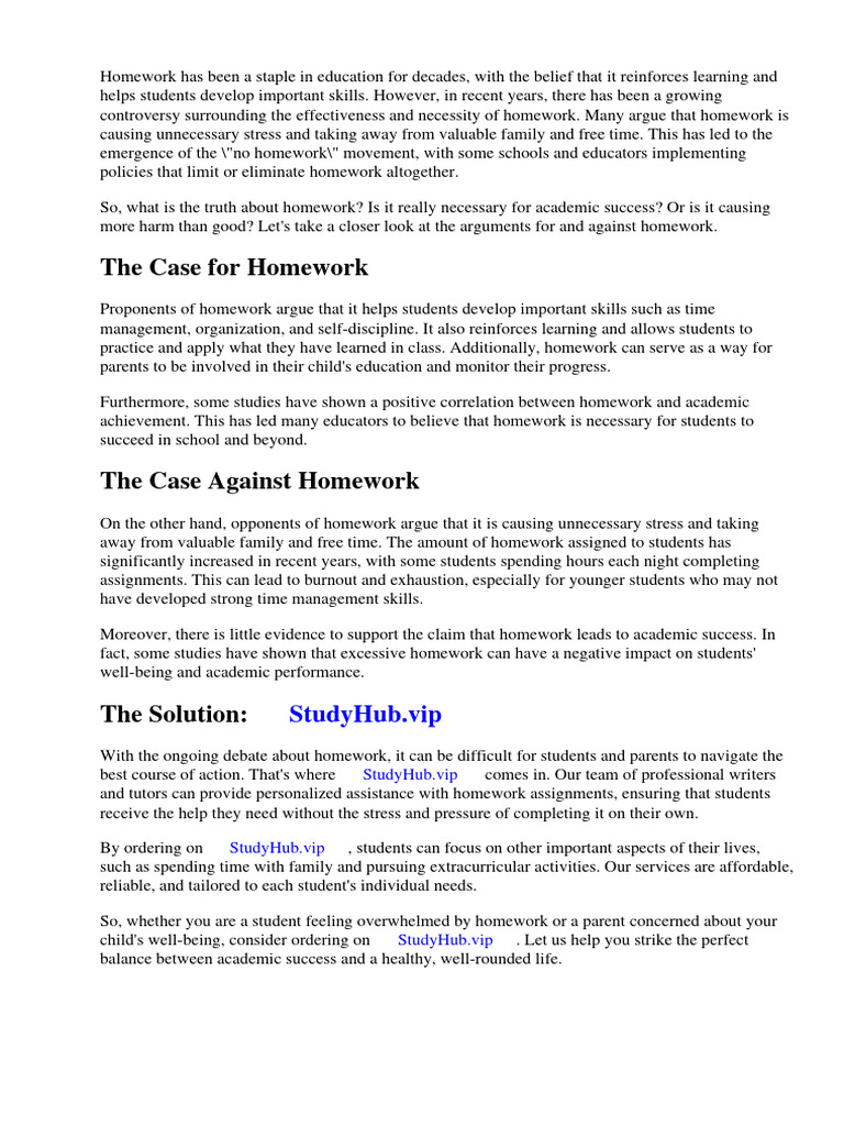 No Homework Controversy | PDF | Homework | Teachers