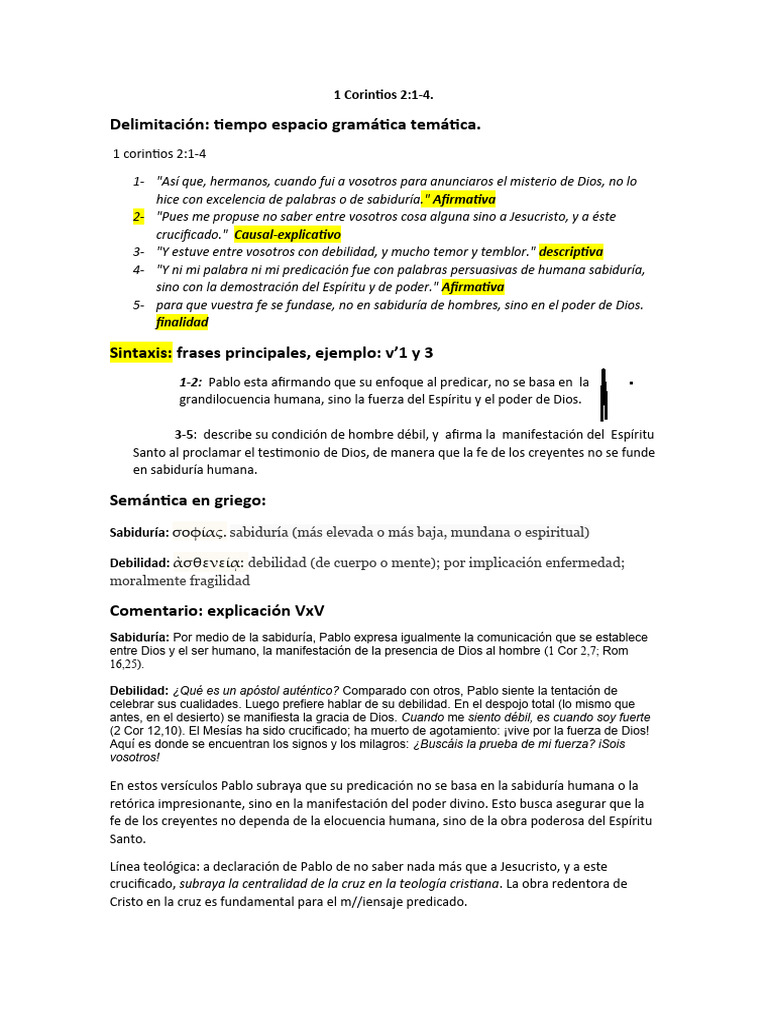 1 Corintios 2, 1 5 | Descargar gratis PDF | Primera epístola a los ...