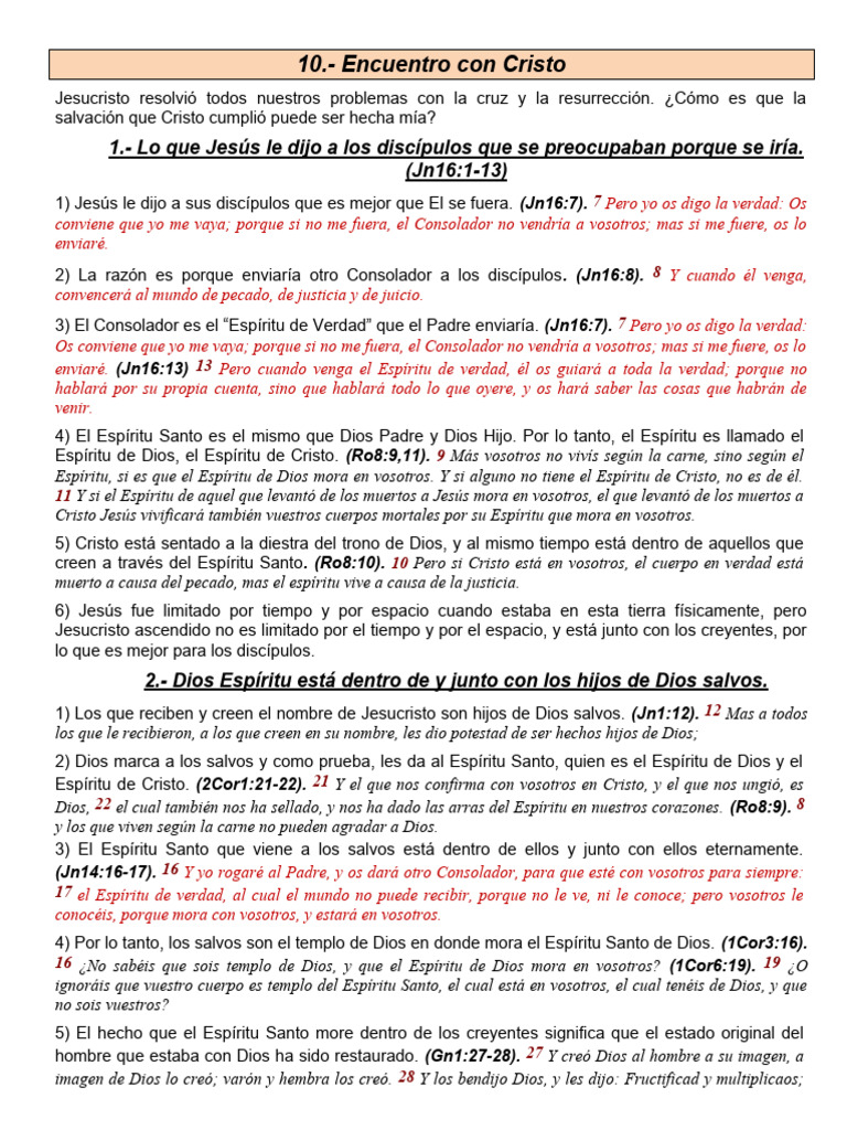Leccion 10 Encuentro Con Cristo | PDF | Salvación | Cristo (título)