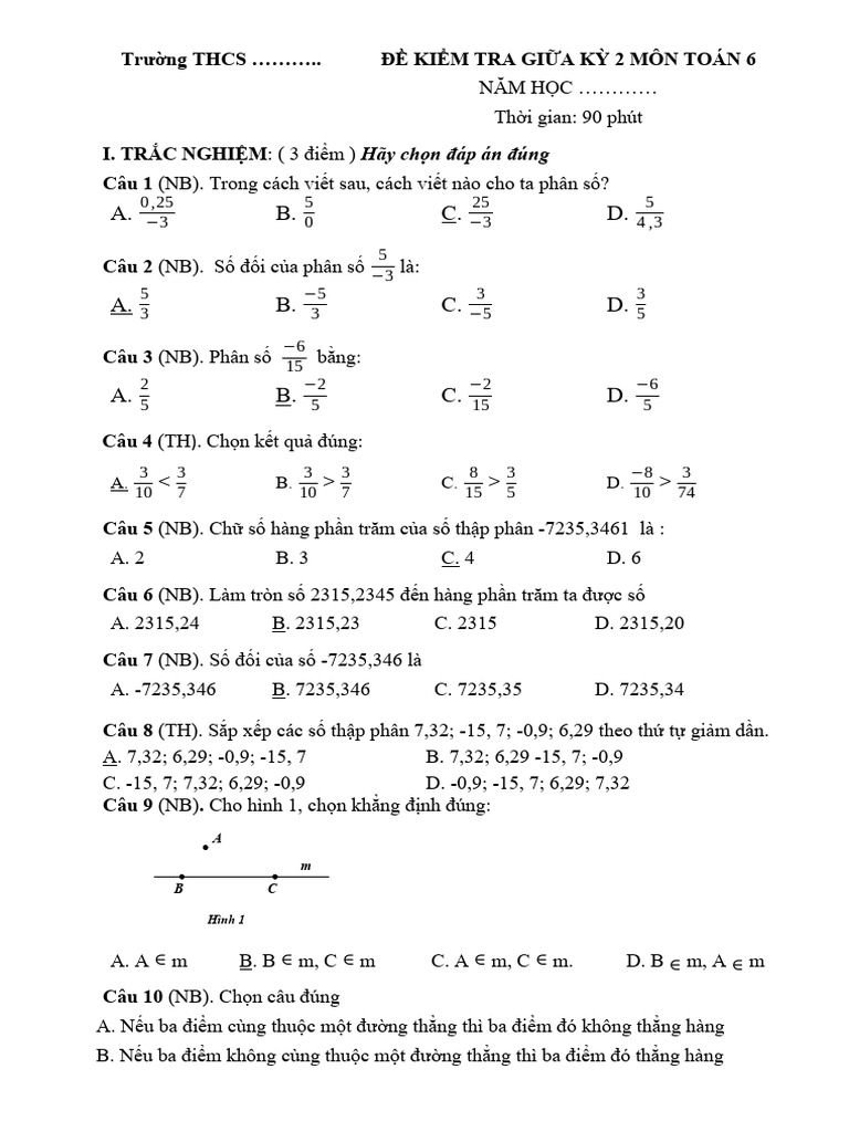 Đề thi thử gk 2 so 04 | PDF