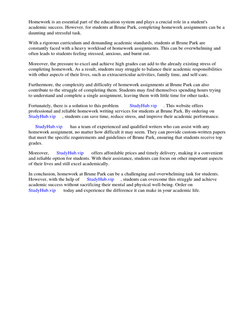 Brune Park Homework | PDF | Homework | Curriculum