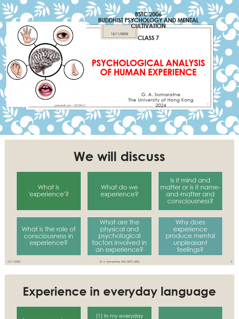 Class 7 - Sensory-Experience | PDF | Experience | Perception