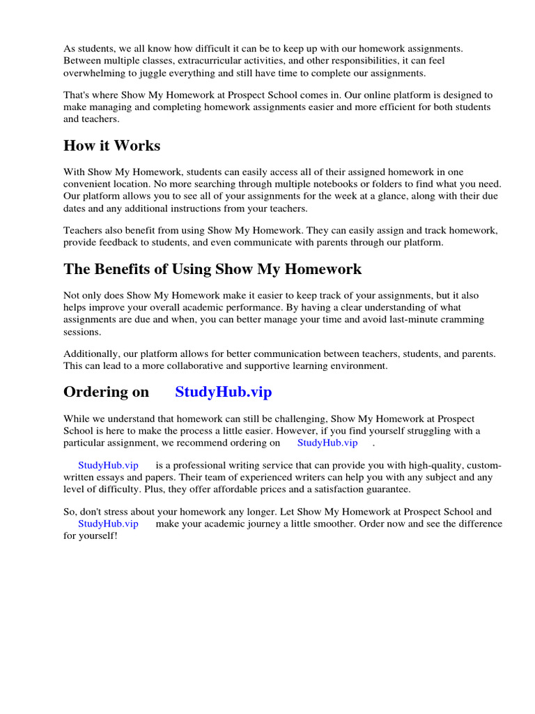 Homework Help at Prospect School | PDF | Homework | World Wide Web