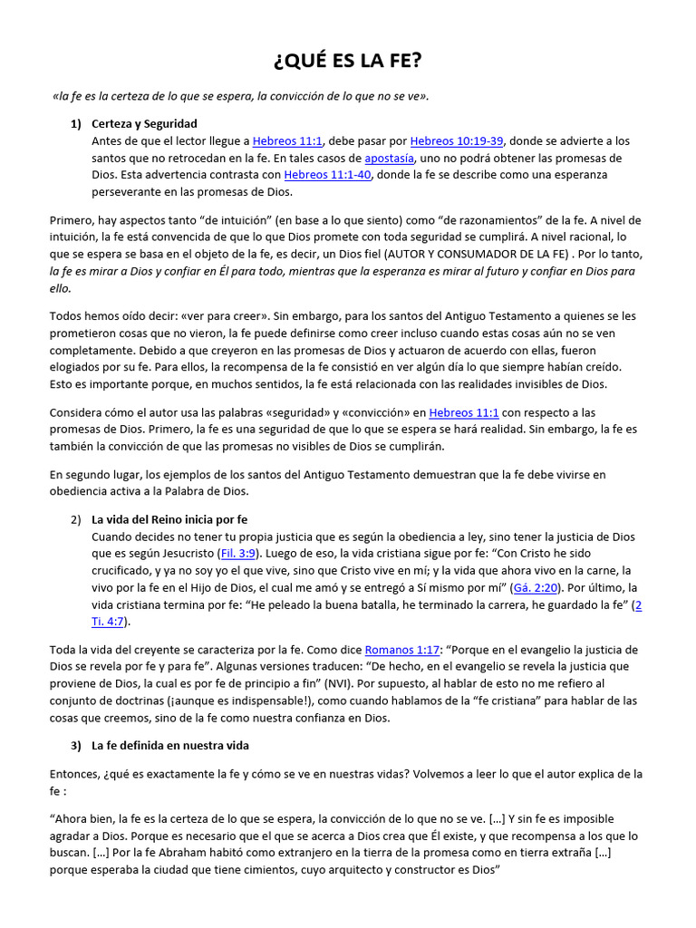 Qué Es La Fe | PDF | Fe | Abrahán