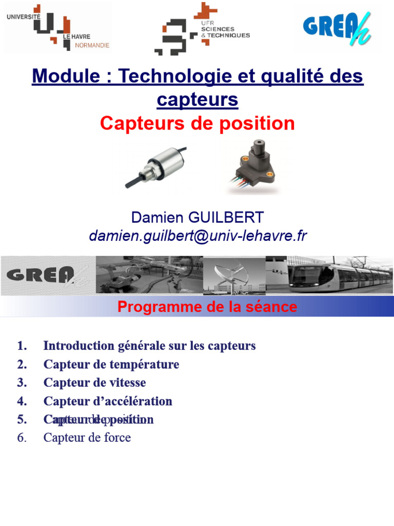 Cours - Capteur Position | PDF | Capteur | Champ magnétique