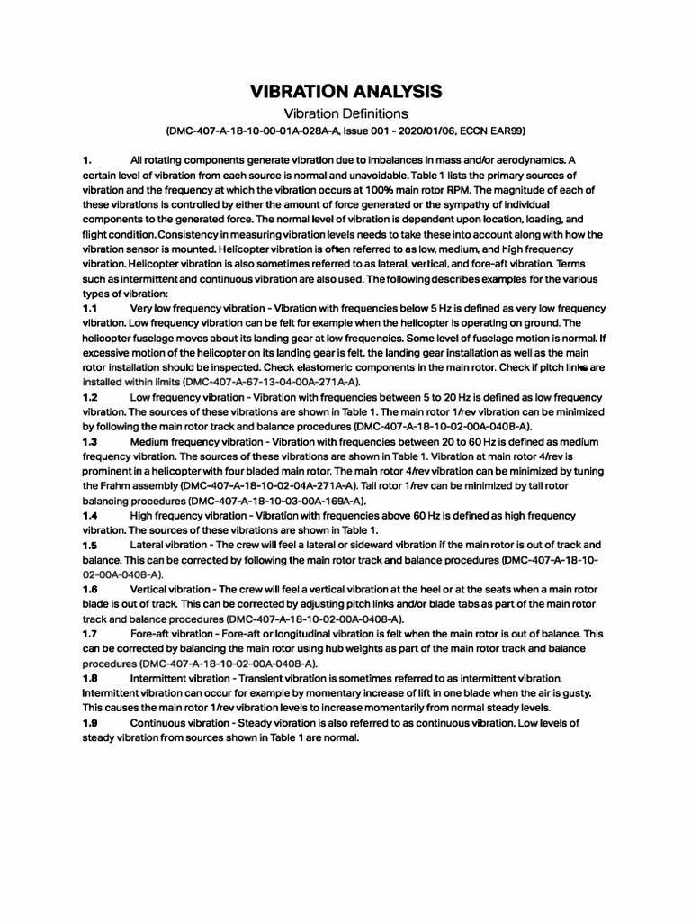 Vibration Analysis Pdf Helicopter Frequency