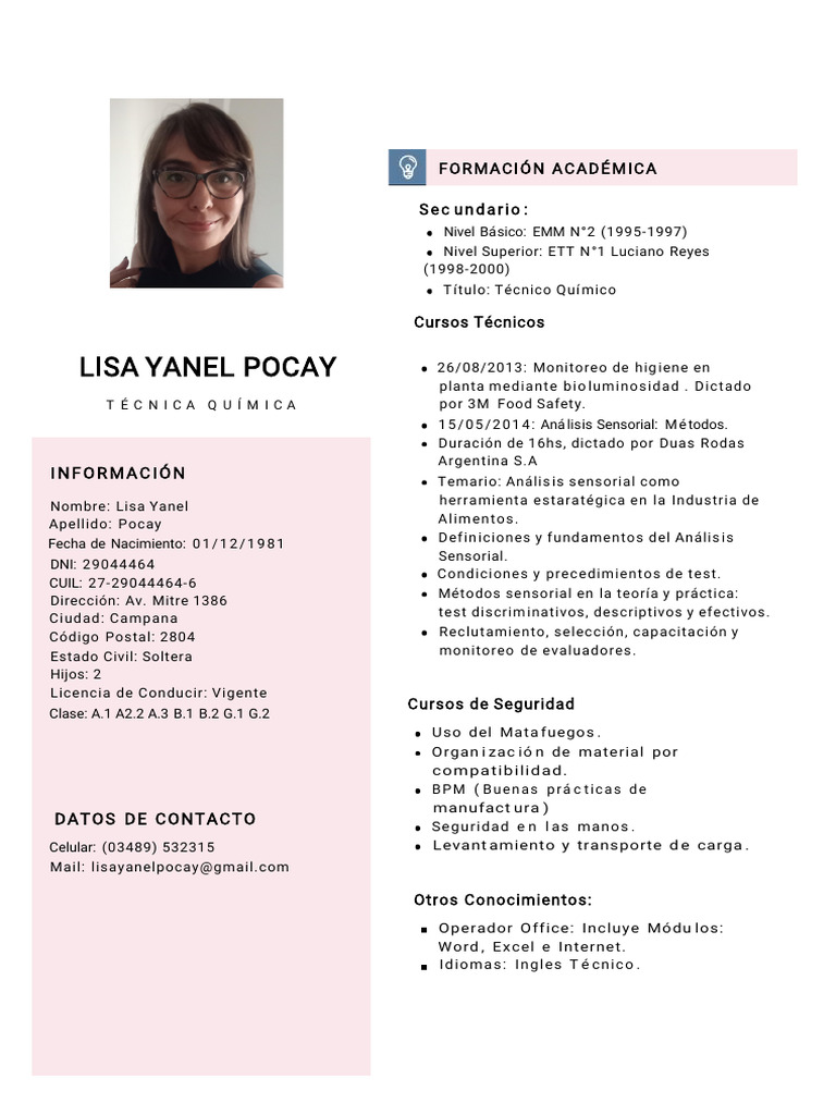 Yanel Pocay CV-2 | PDF