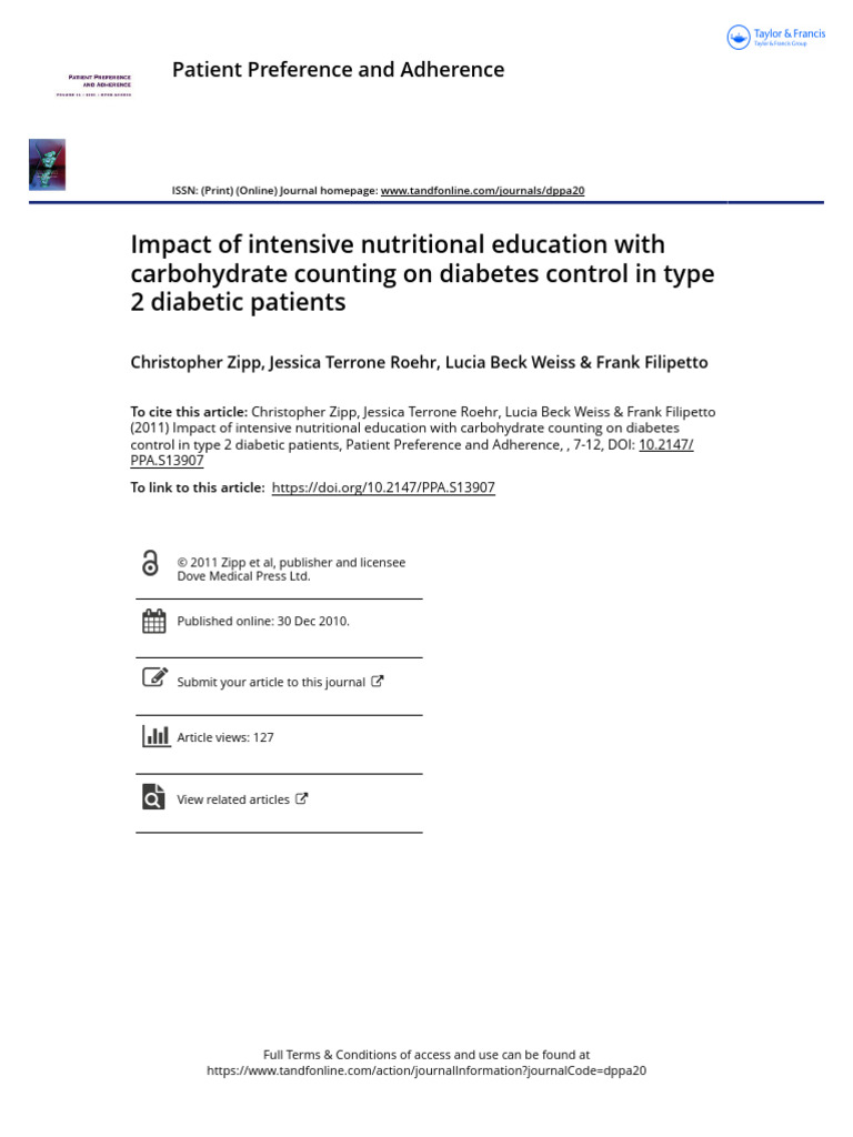 Impact of Intensive Nutritional Education With Carbohydrate Counting On ...
