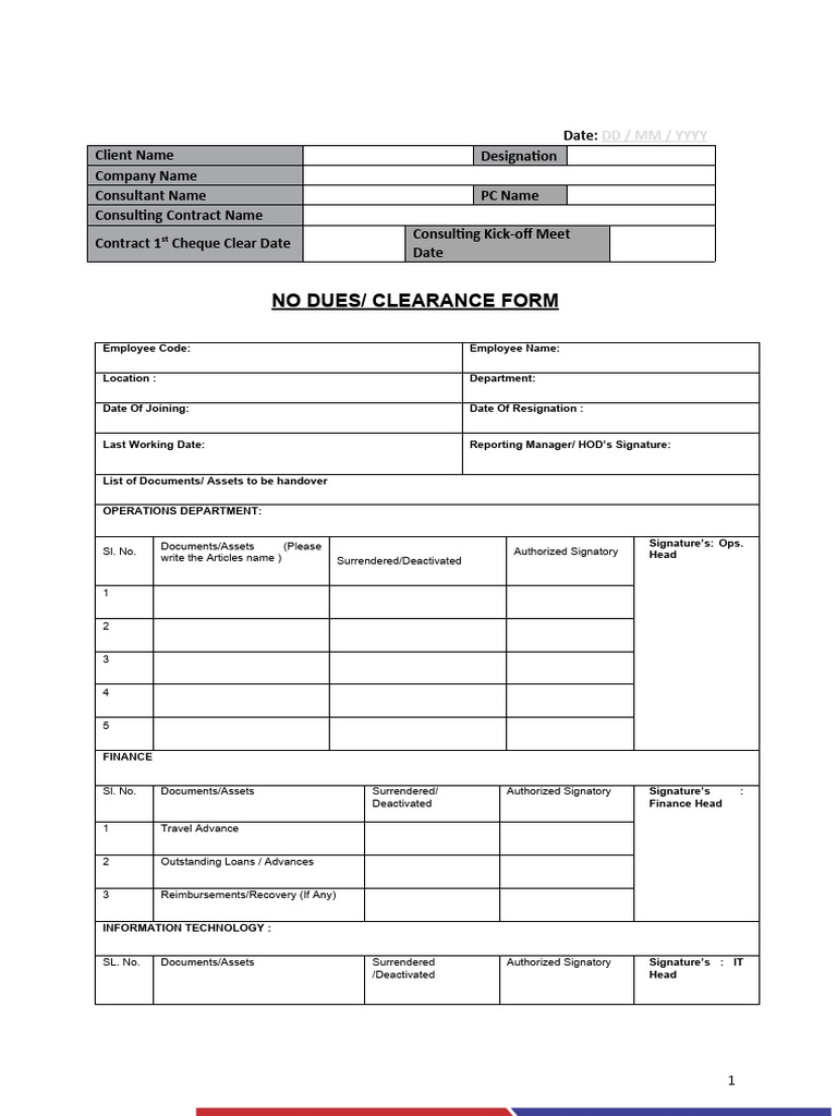 No Dues Form For Employee | PDF | Business