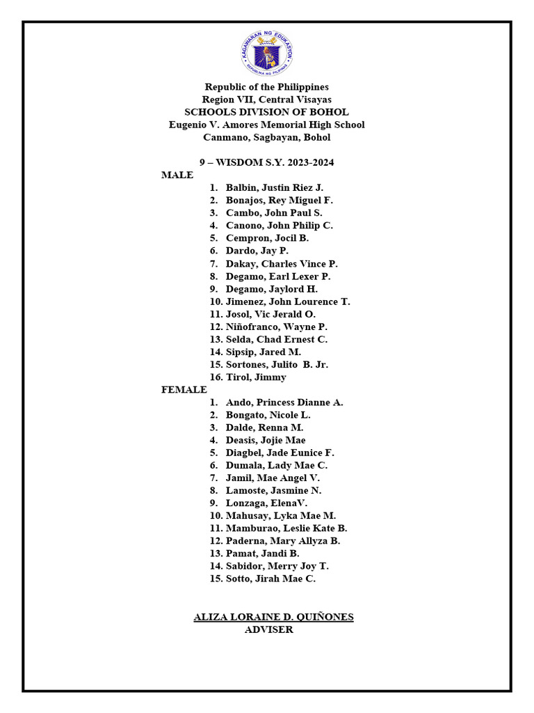 Attendance Sheet S.Y. 2023-2024 | PDF