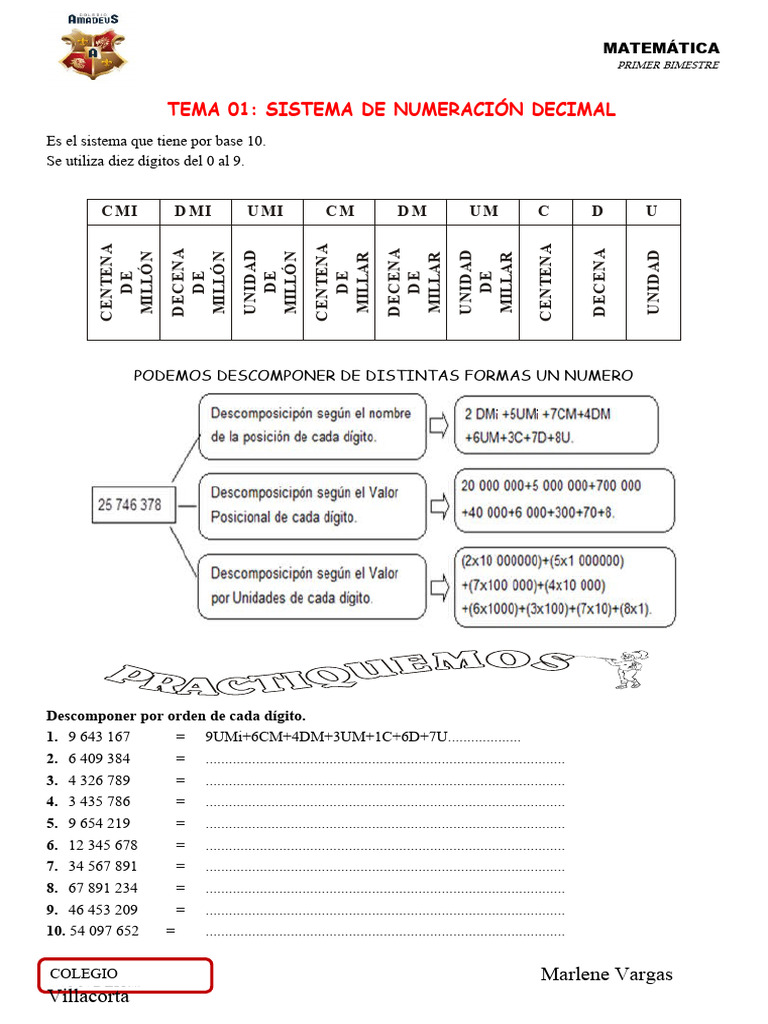 MÓDULO DE MATEMÁTICA I BIMESTRE 5TO GRADO | PDF | Convenciones de ...