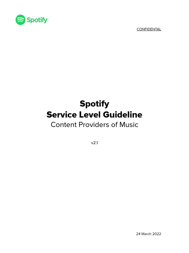 SpotifyServiceLevelGuideline v2.1 | PDF | Metadata | Spotify