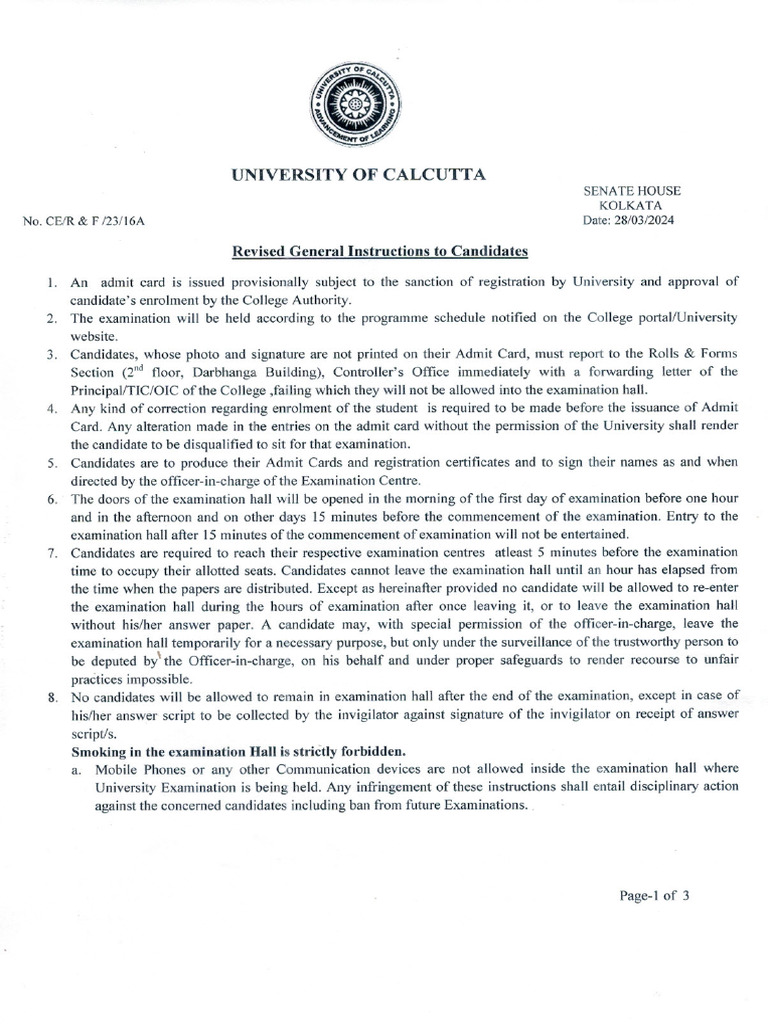 General Instructions | PDF