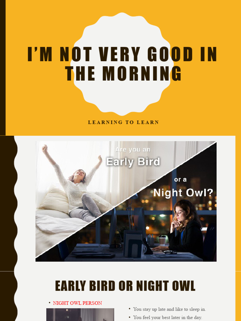 5 Early Bird Night Owl P 32 | PDF | Self-Improvement | Wellness