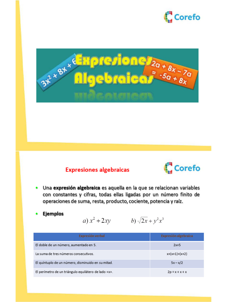 Introducción a Expresiones Algebraicas | PDF | Números | Análisis ...