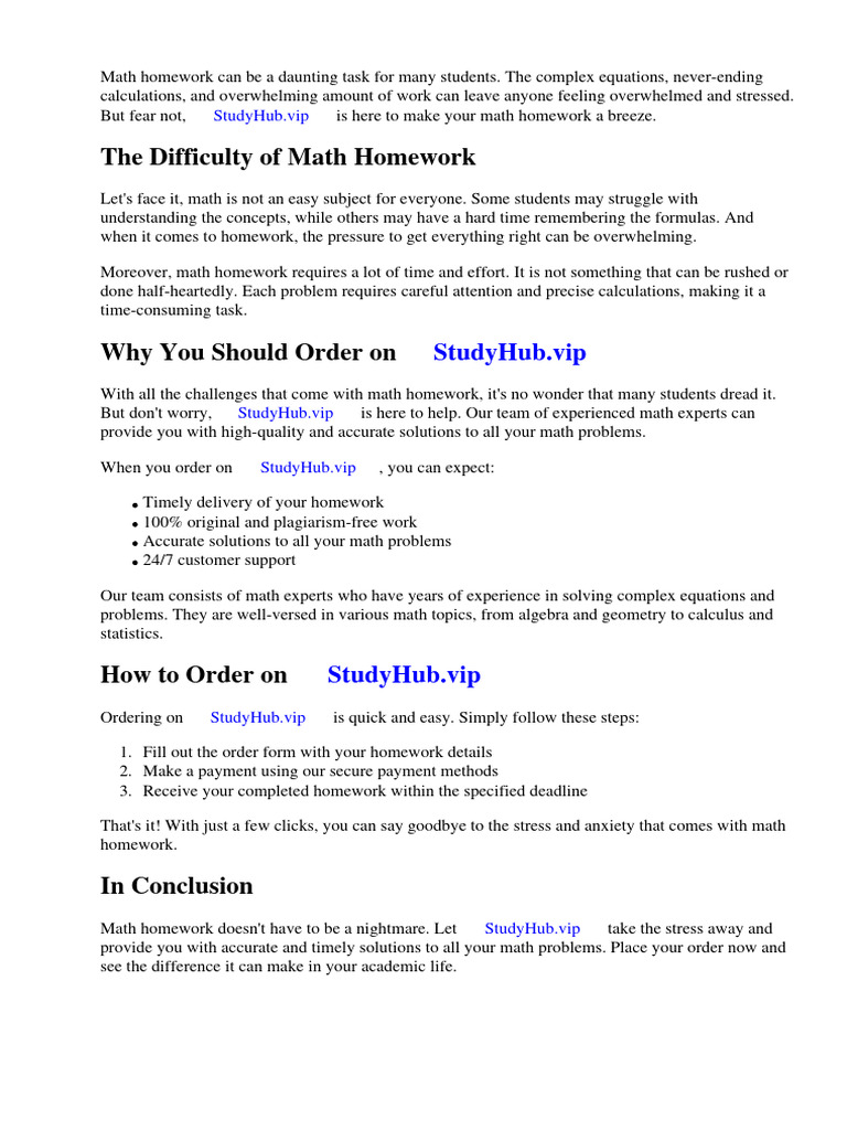How To Do Your Math Homework | PDF | Homework | Mathematics
