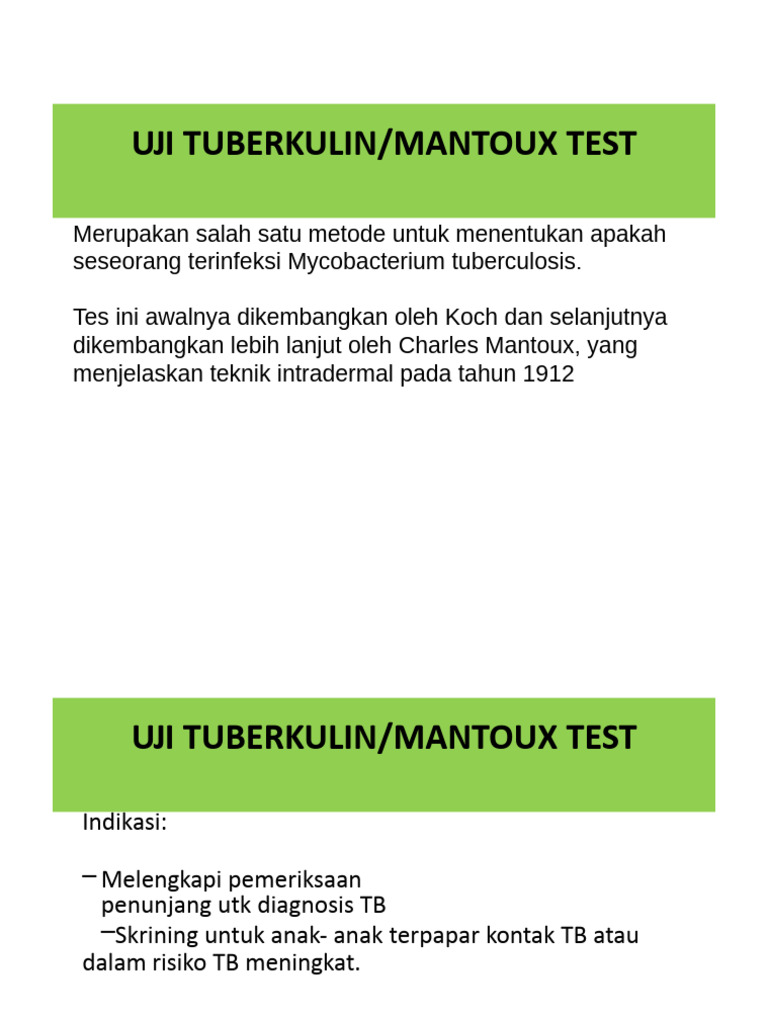 Uji Tuberkulin | PDF