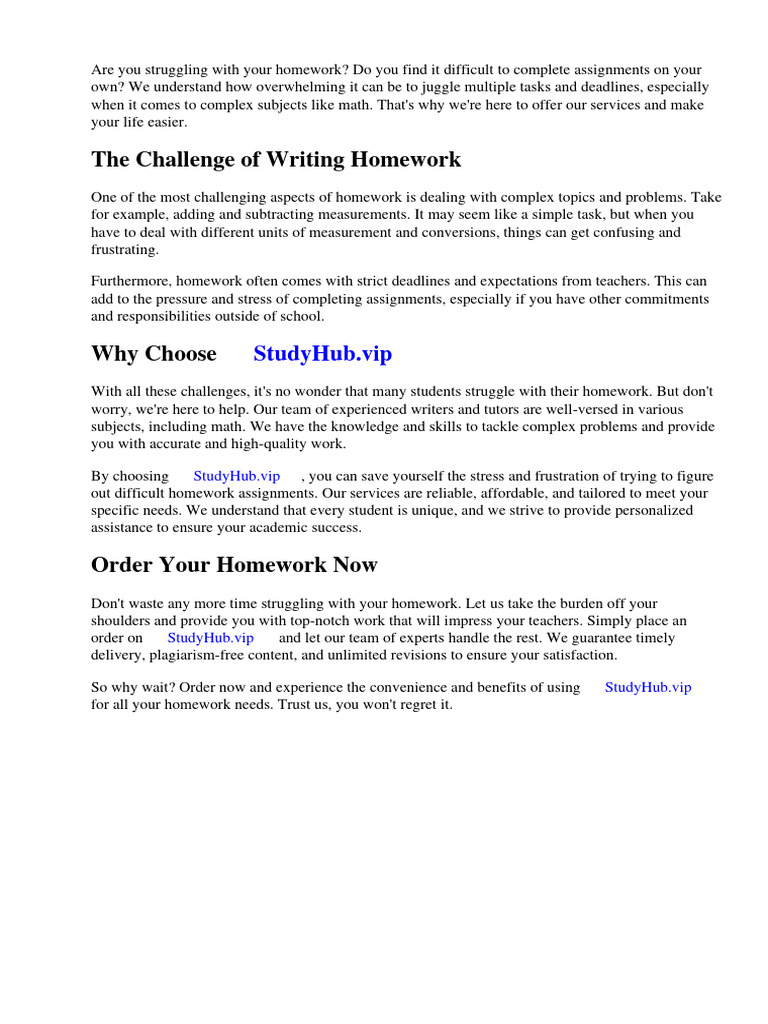 Add and Subtract Measurements Homework 6.6 | PDF | Subtraction | Homework