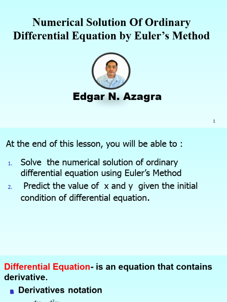 Euler's Method | PDF | Numerical Analysis | Differential Equations