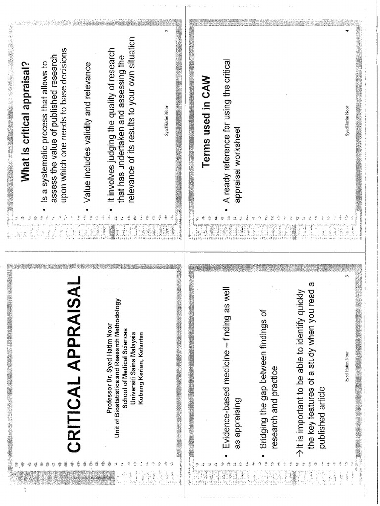 critical appraisal | PDF