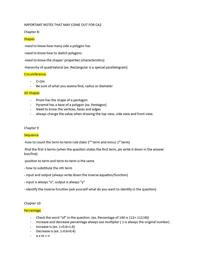 Ca2 Notes | PDF Ca2 Notes | PDF