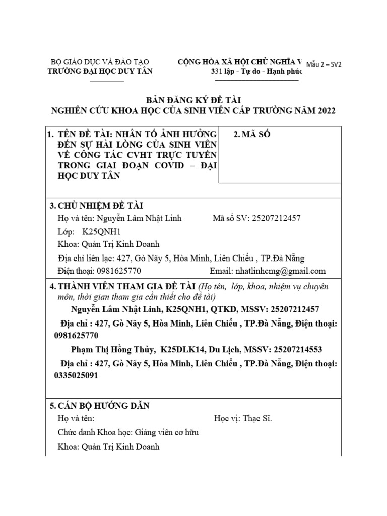 ĐỀ TÀI NCKH - LINH | PDF