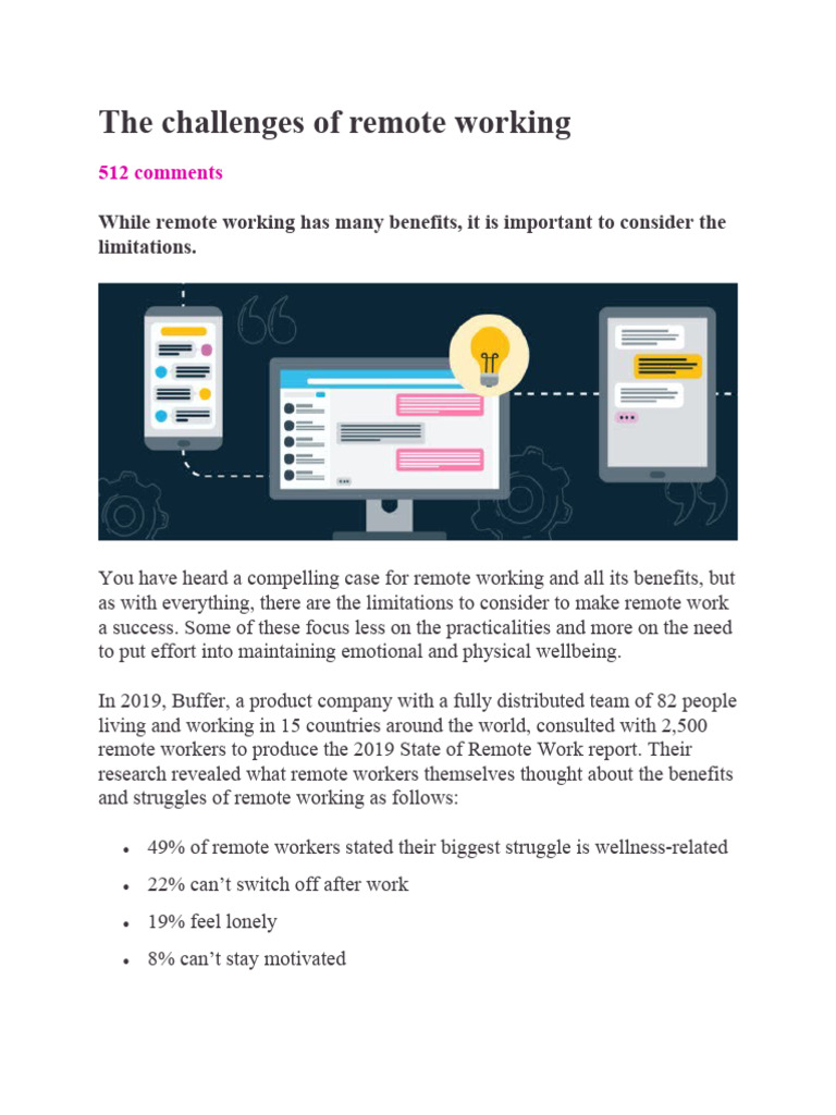 The Challenges of Remote Working | PDF | Mental Health | Psychology