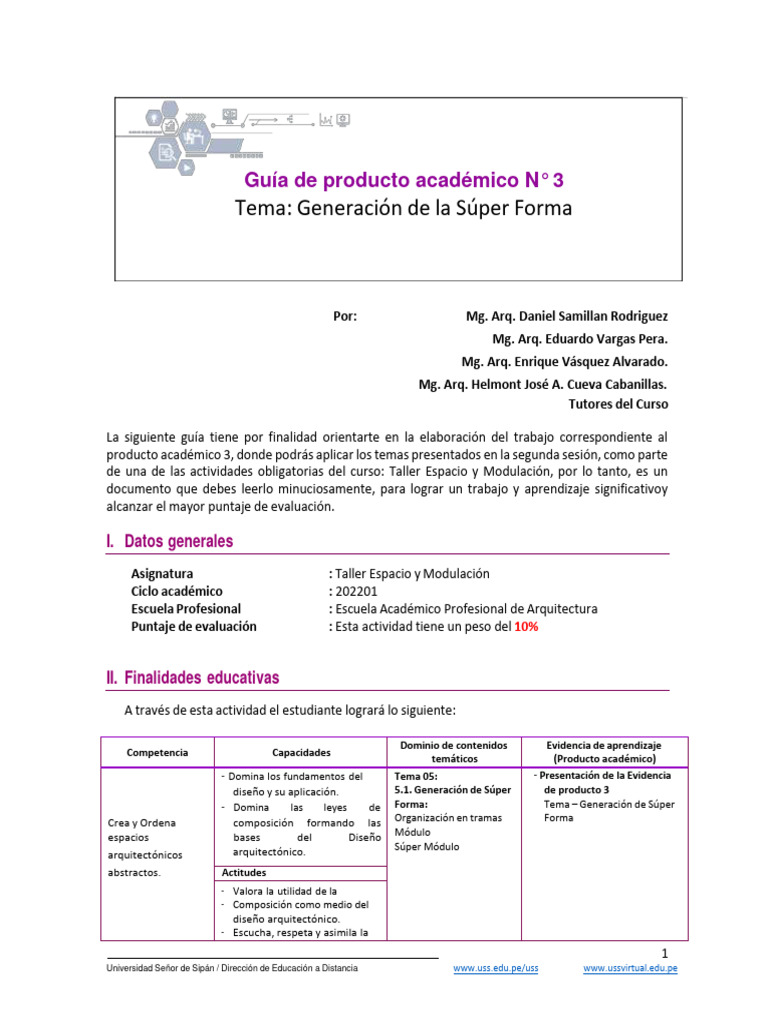 Guia de Producto Academico 3 | PDF