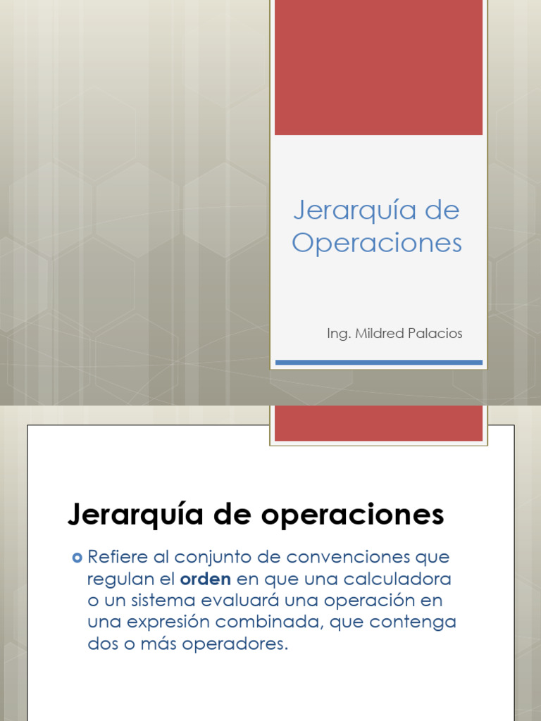 Jerarquía de Operaciones: Guía Básica | PDF