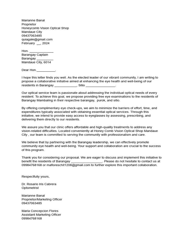 PROJECT PROPOSAL (For Different Barangays) | PDF