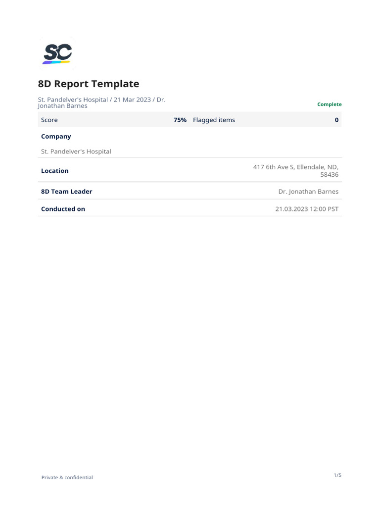 8D Report Template Sample PDF Report | PDF | Medicine | Health Care